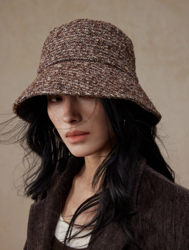 Wool Tweed Bucket Hat for Women | Elegant Winter Wool Blend Hat – OESLO